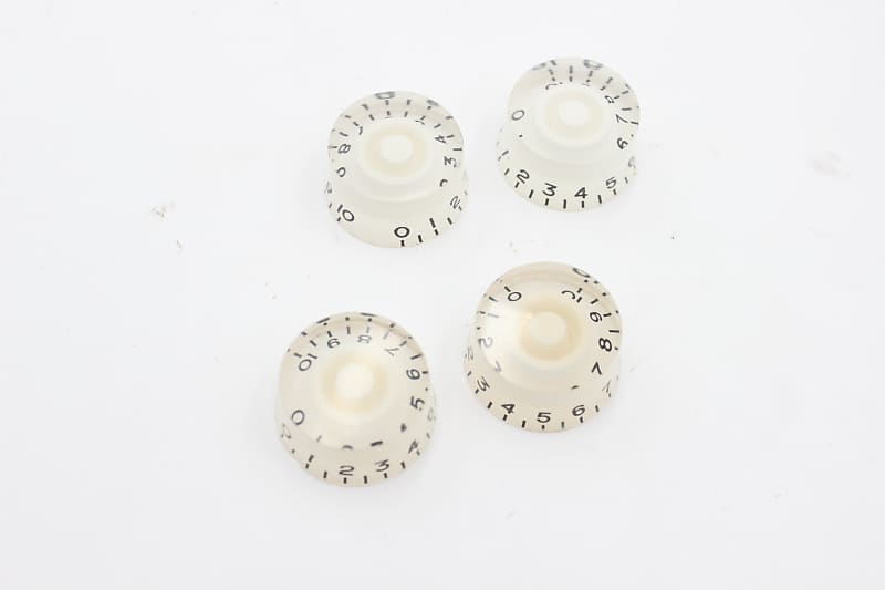 (4) White LP Style Guitar Speed Knobs | Reverb