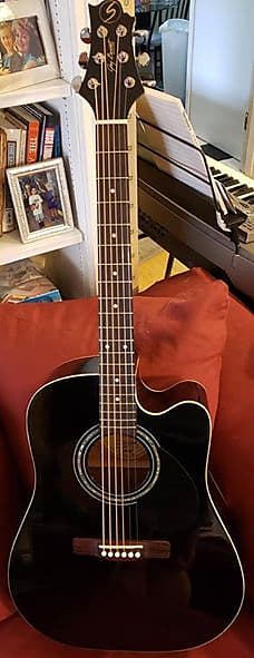Samick Greg Bennett D-2CE/BK Acoustic Electric Guitar in | Reverb