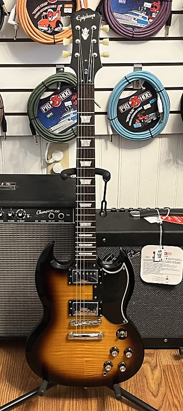 Epiphone SG - Flame Maple Top - Sunburst w/ Hard Case | Reverb