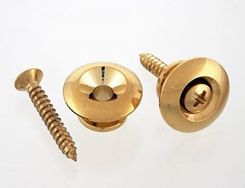 Oversized Strap Buttons (2) With Screws - GOLD | Reverb
