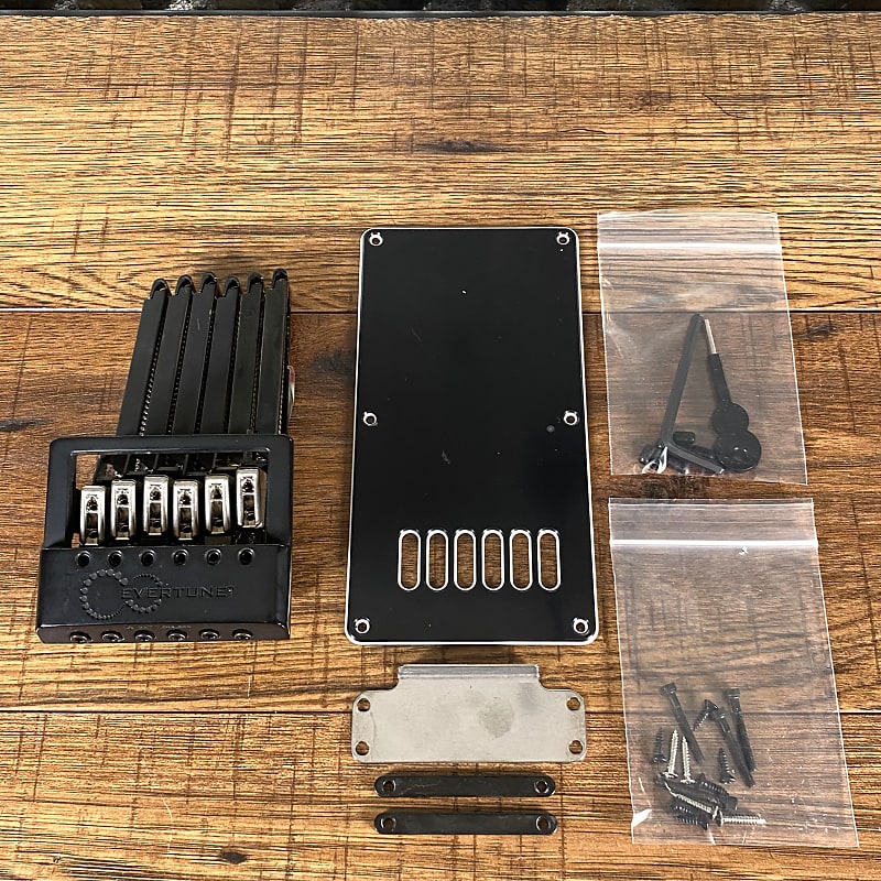 Evertune F Model 6 String Electric Guitar Bridge Kit Black | Reverb