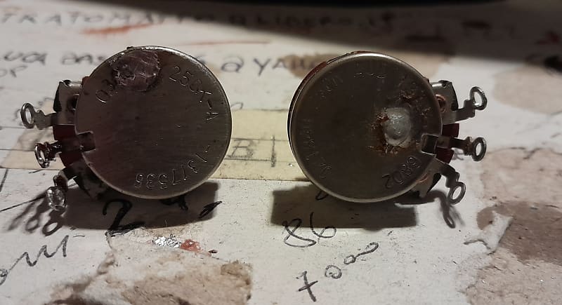 Set Pot 1975 Telecaster Original Stamp 250k 137-75-35 | Reverb