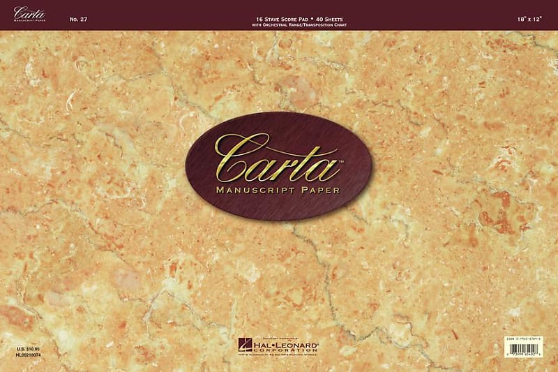 Carta #27 16-Stave Horizontal Manuscript Pad | Reverb