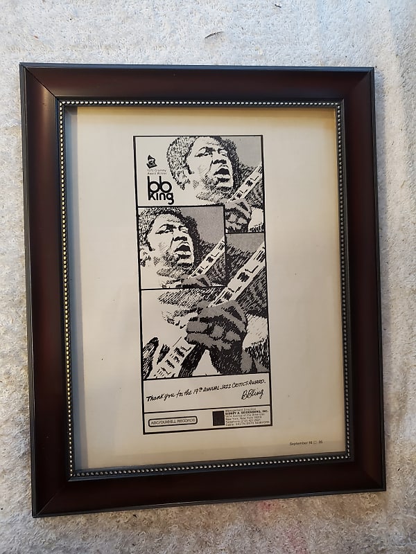1972 ABC/Dunhill Records Promotional Ad Framed B. B King | Reverb