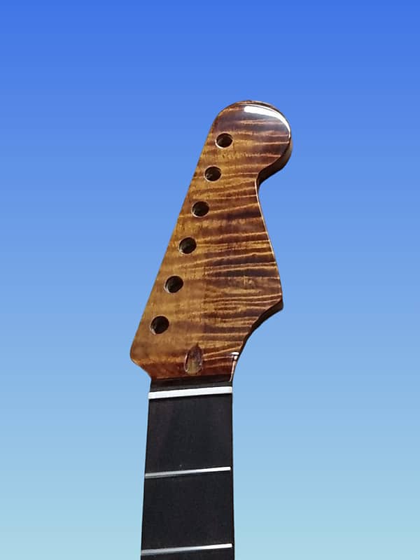 Roasted Flamed Maple Strat Guitar Neck with Rosewood | Reverb