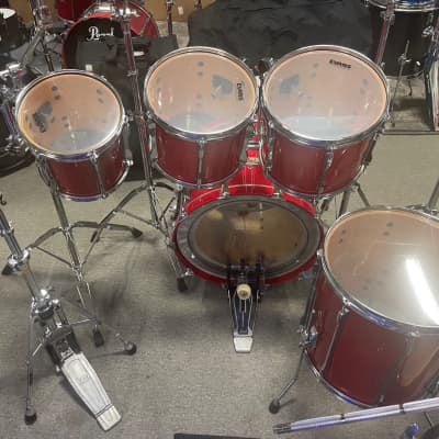 Pearl MLX 5 piece drum set /hardware 1995 - Sequoia Red | Reverb