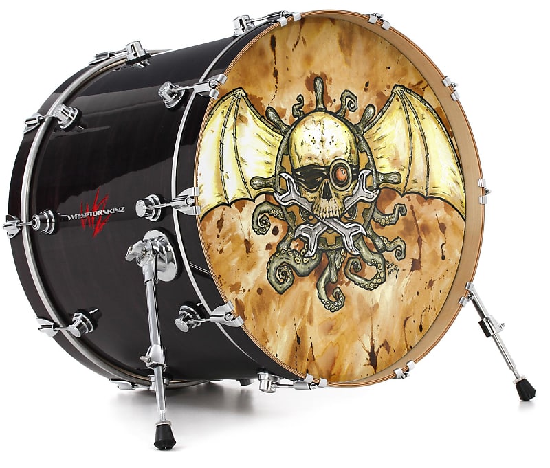 Decal Skin FITS 20" Bass Kick Drum Airship Pirate HEAD NOT | Reverb