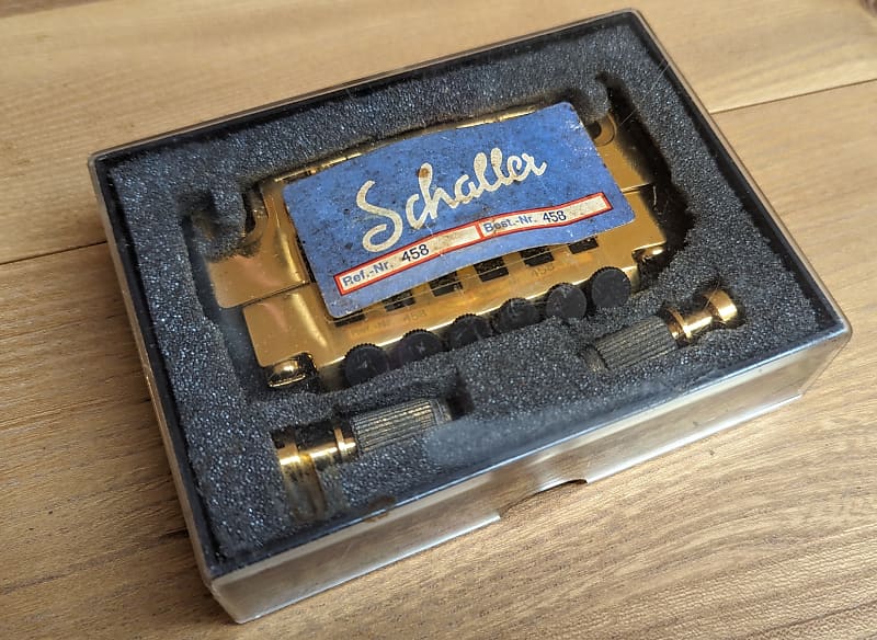 Schaller Guitar Bridge 458 80s - Gold. Not 455 or 456 | Reverb