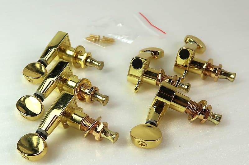 Tuners / Machine Heads Gold Mini Button 3x3 Set Die Cast | Reverb