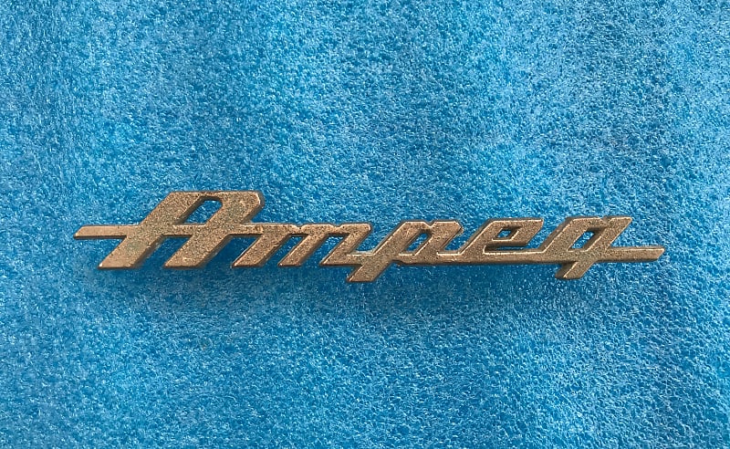 Ampeg Metal Script logo 1962 - Silver | Reverb