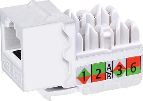 Cat5E 90 Degree Keystone 8 Conductor White | Reverb