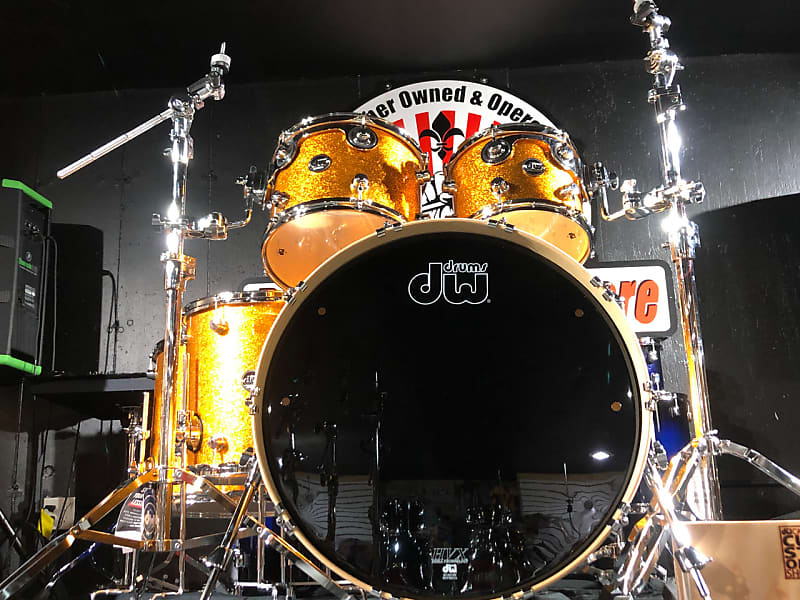 DW Performance Drum Set Gold Sparkle 6pc Maple Shell Pack | Reverb