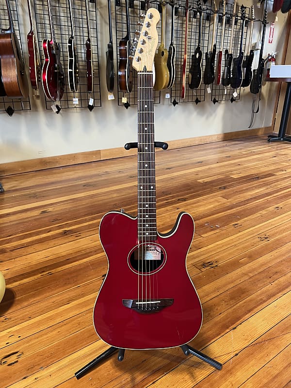 Fender Telecoustic Red 2000s | Reverb