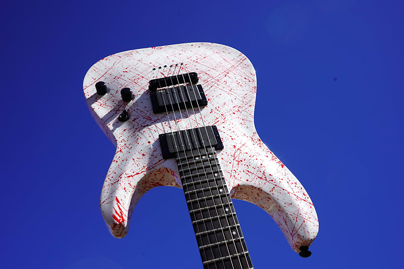Schecter Diamond Series Prototype C-1 Red/White Splatter | Reverb