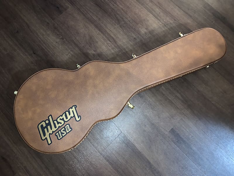 Gibson USA Hard Shell Case - Fits Les Paul - Brown with Pink | Reverb