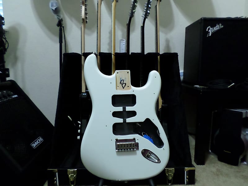 Squier Deluxe Hot Rails Stratocaster Body 2018 Polar White | Reverb