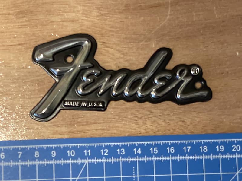 Fender Made in USA Amp Badge Metal AMPLIFIER-LOGO-NAMEPLATE | Reverb