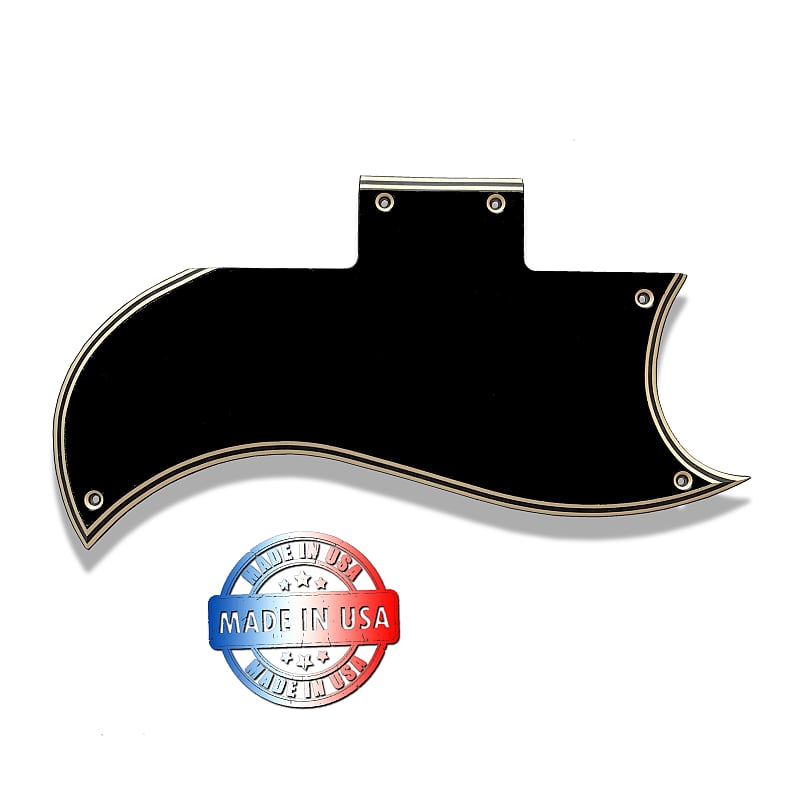 WIDE BEVEL 5 Ply Black/Cream Pickguard for Epiphone 1961 Les | Reverb