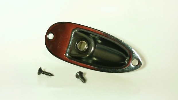 Strat Input/Output Jack And Plate Black | Reverb