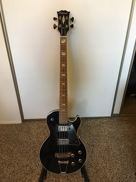 National Bass Single Cutaway (LP 477-2B) 70's Black with | Reverb