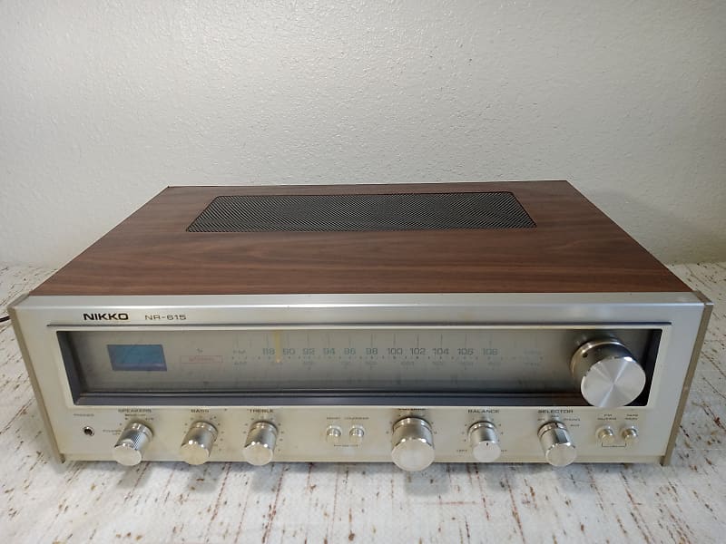 Nikko NR-615 Stereo Receiver Vintage Japan Silver Wood 1977 | Reverb