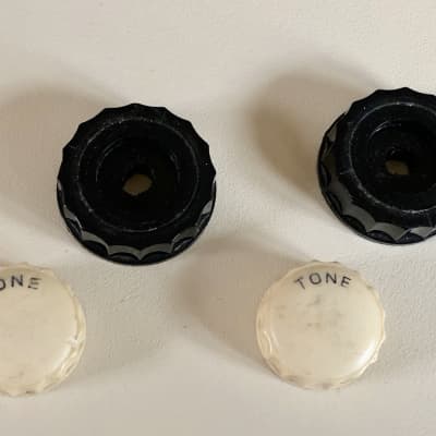 Harmony - Silvertone Vintage Stratotone Dual Concentric Knobs | Reverb