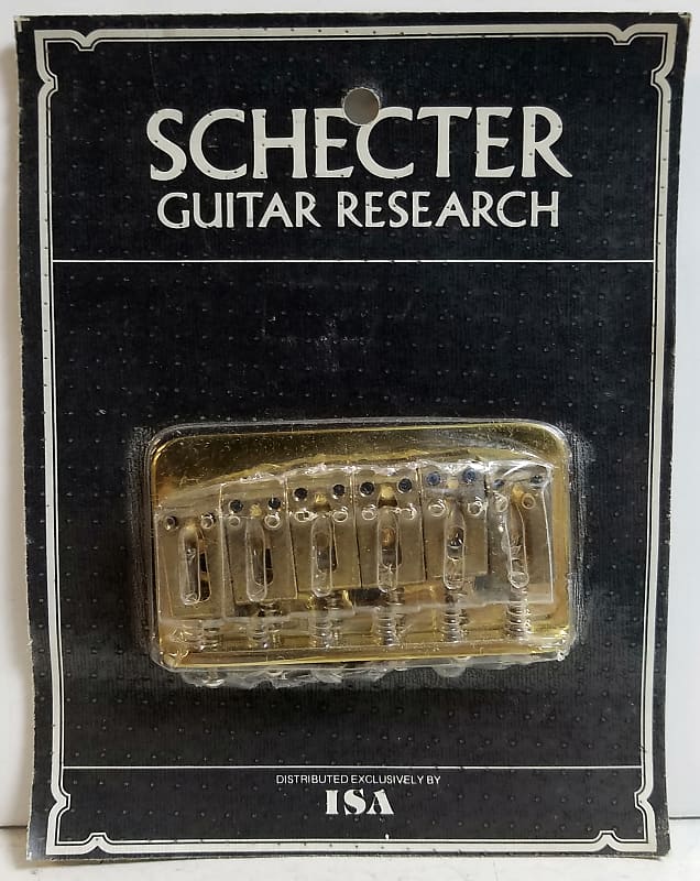 Schecter Hardtail Replacement Bridge Brass / Gold, NOS, New | Reverb