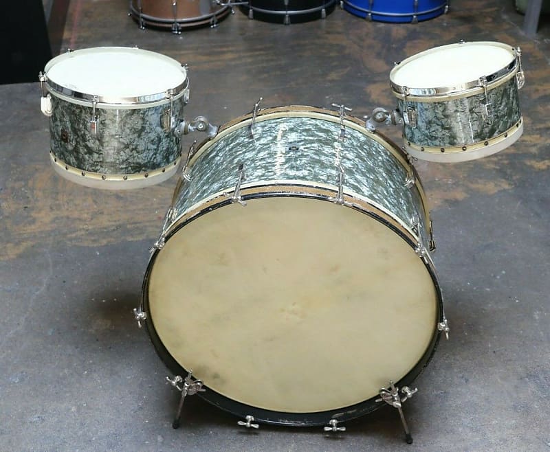 Leedy 3pc Tack Bottom Drum Set Black Diamond Pearl Vintage | Reverb
