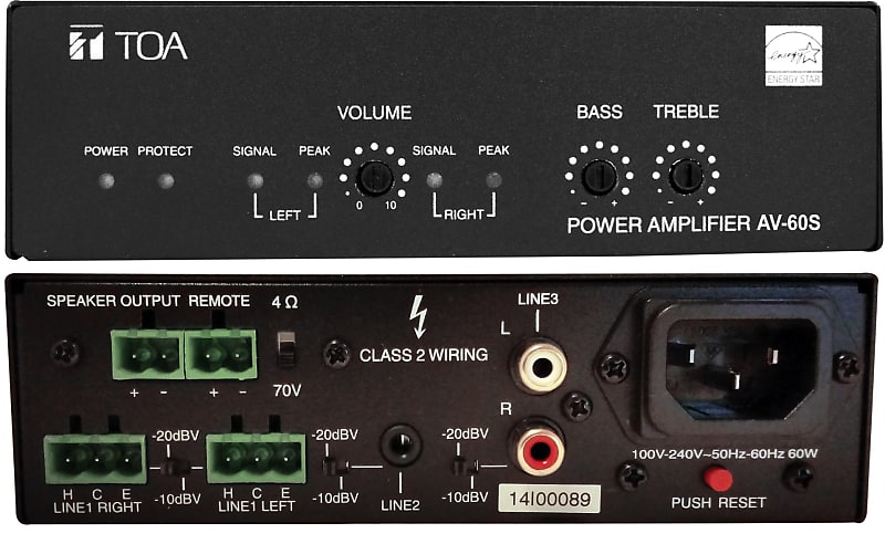 TOA AV-60S-AM Single-Channel Plenum Rated Micro Power | Reverb