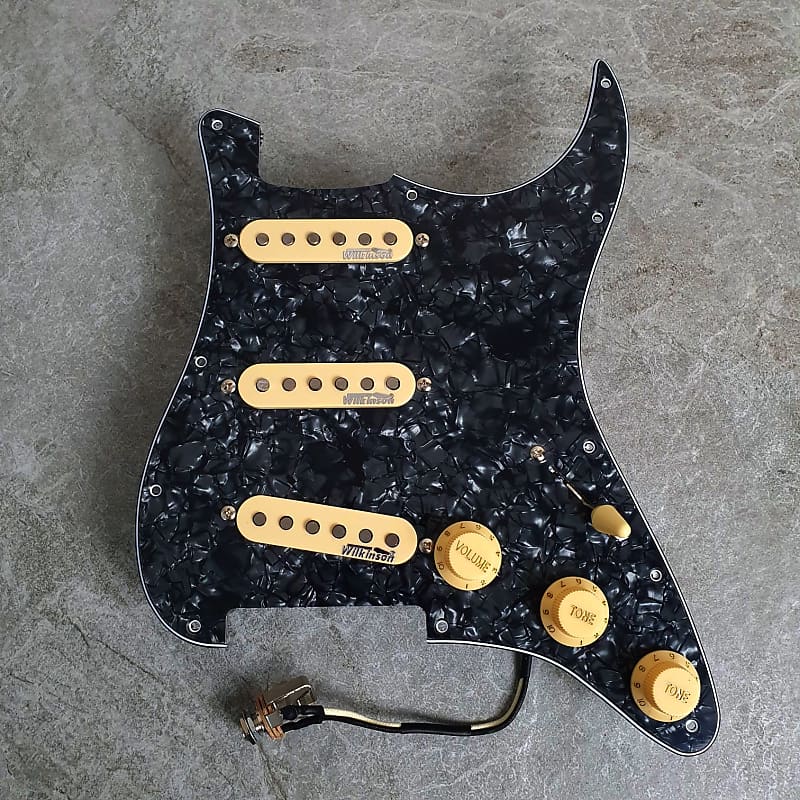 Wilkinson Prewired Strat Loaded Pickguard! Gray Pearl | Reverb