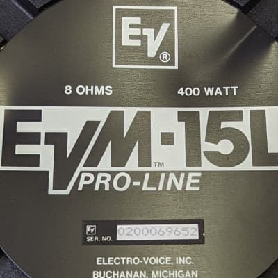 1990s Electro-Voice EVM 15L Proline 400 Watt 15" | Reverb