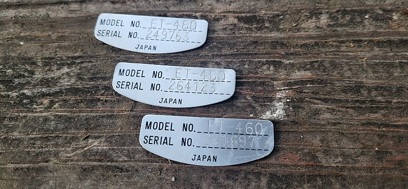 Teisco / Del Rey (3) Model/Serial number plates 1960s - Gray/ | Reverb