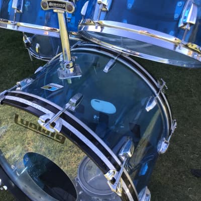 1972 Ludwig Blue Vistalite 9pcs Kit 24” 18” 16” 15” 14” 13” | Reverb
