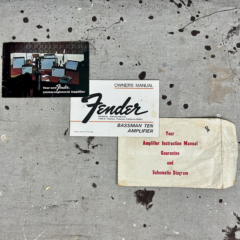 Vintage 1975 Fender Bassman Ten Amplifier Owners Manual + | Reverb