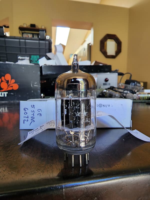 GE 5 Star 6072 Tube 1958 Horseshoe Getter Black Plates Triple | Reverb