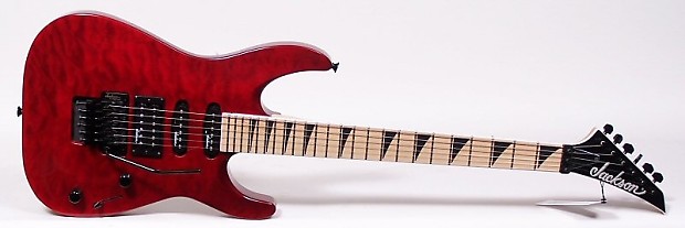Jackson JS34Q Dinky Electric Guitar Trans Red Flame Top | Reverb