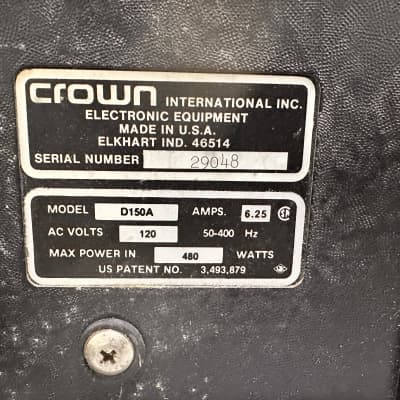 Crown D150A Vintage Stereo Power Amplfier - Tested & Working | Reverb