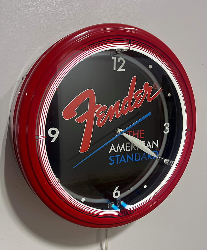 Fender Neon Dealers Clock 1990's | Reverb