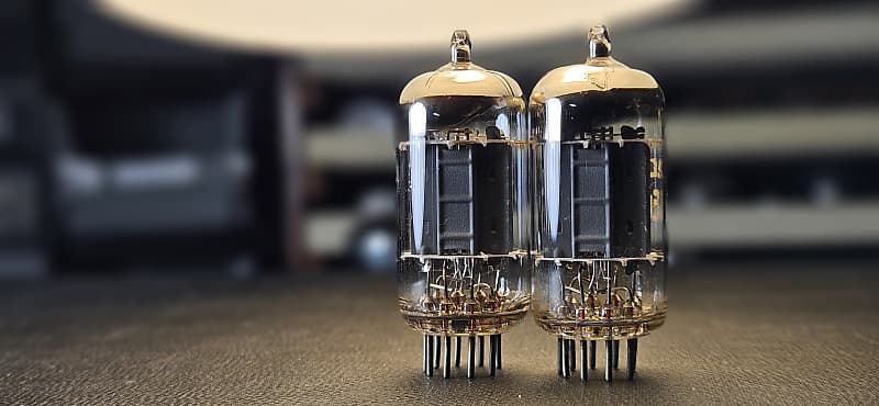 Philips ECC82 Matched Pair 12AU7- Grey Long Plate - D getter | Reverb