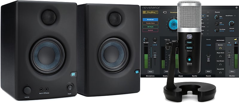 PreSonus Eris E3.5 3.5-inch Powered Studio Monitors Bundle | Reverb