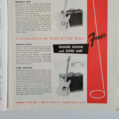 1955 Fender Fine Electric Instruments Color Catalog/Brochure | Reverb