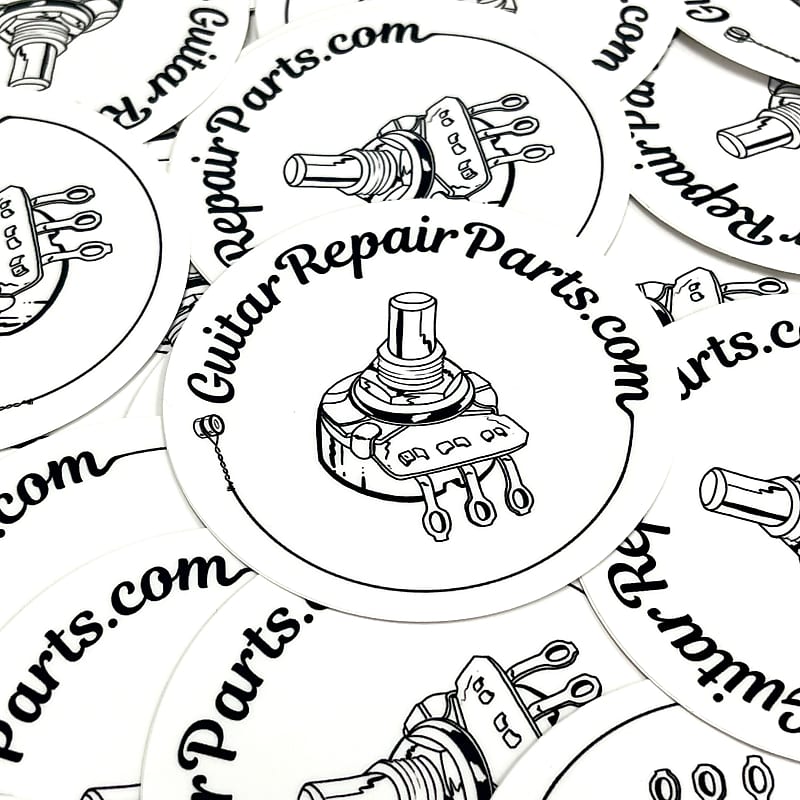 GuitarRepairParts.com Potentiometer Logo Vinyl Sticker 3"x3" | Reverb