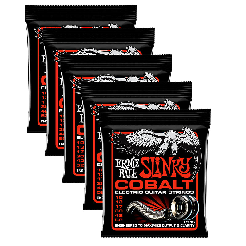 5 PACK Ernie Ball 2715 Cobalt Skinny Top Heavy Bottom | Reverb