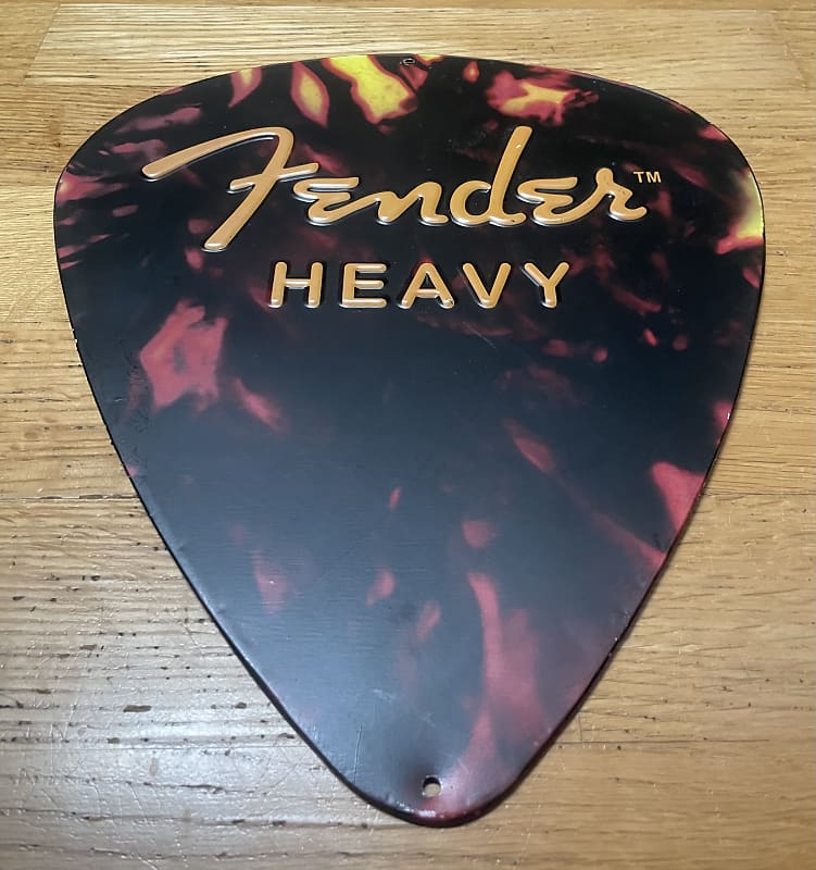 Fender Heavy Tin Pick Sign 2000s | Reverb