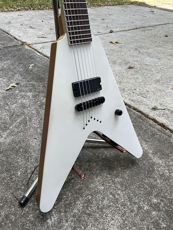 Custom 7 String V with Ibanez Neck | Reverb