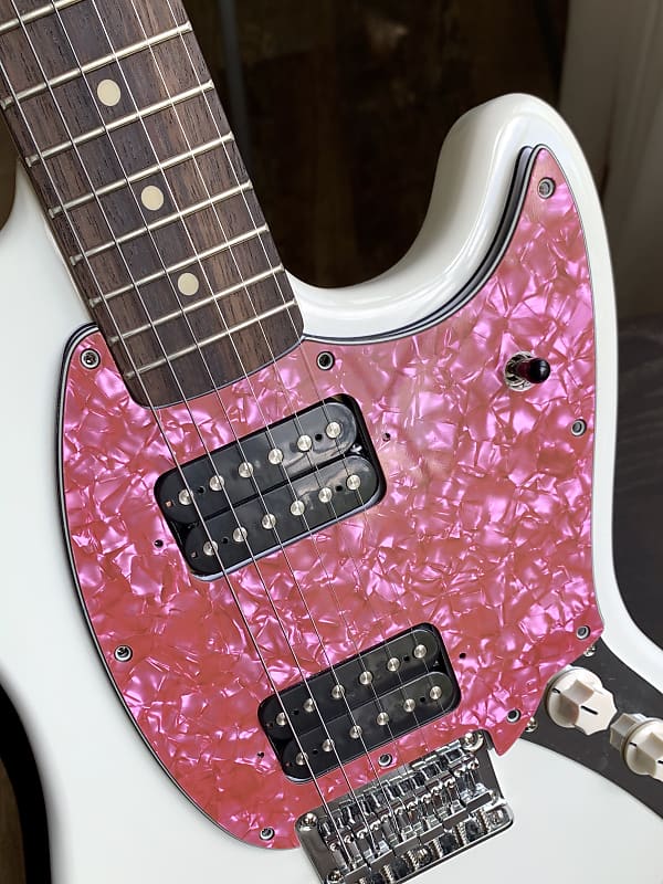 Squier Bullet Mustang pickguard pink pearloid | Reverb