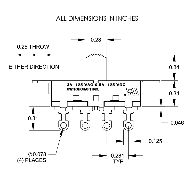 NEW (2) Switchcraft® On-Off-On Slide Switch for Fender | Reverb