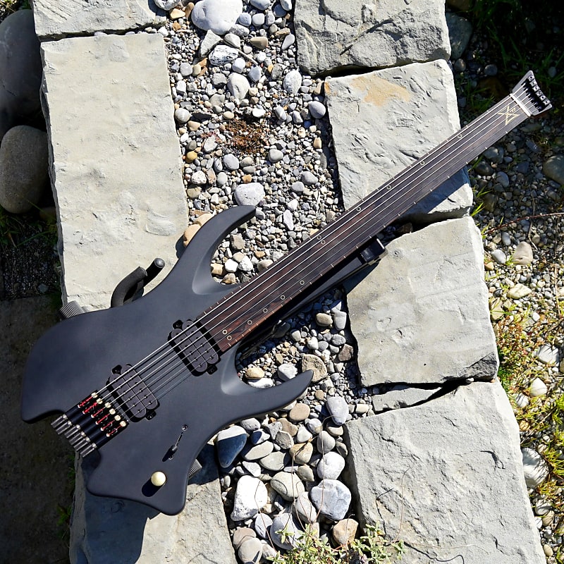 Dark Art Guitars Headless Freltess Baritone - Matte Black | Reverb