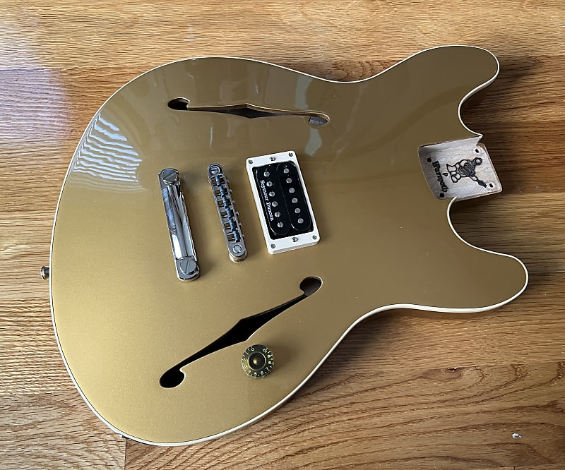 Warmoth Loaded Mooncaster Body Tom DeLonge Starcaster Gold | Reverb