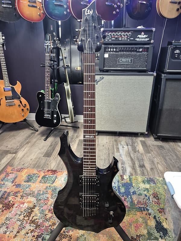 ESP LTD F-100FM - Transparent black | Reverb